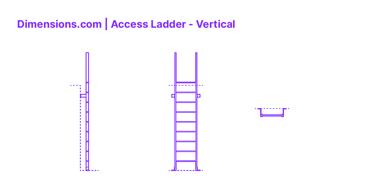 Access Ladder - Vertical Dimensions & Drawings | Dimensions.com