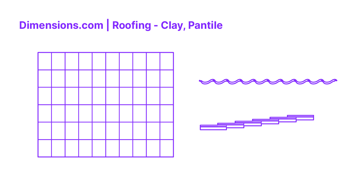 Roofing - Clay, Pantile Dimensions & Drawings | Dimensions.com