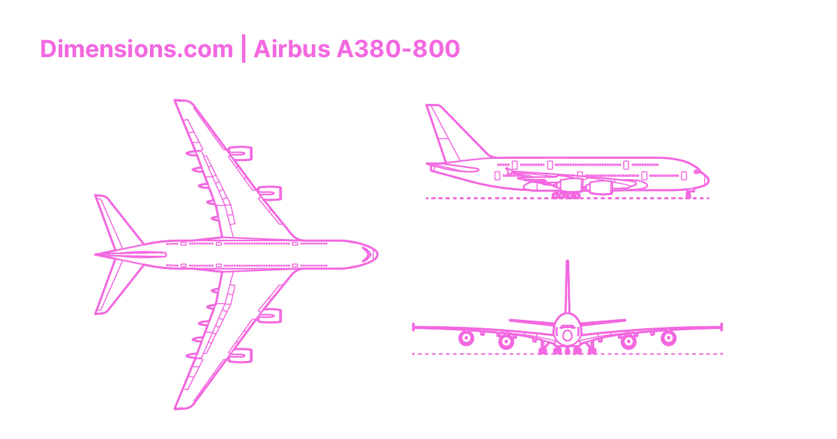 Airbus A380-800 Dimensions & Drawings | Dimensions.com