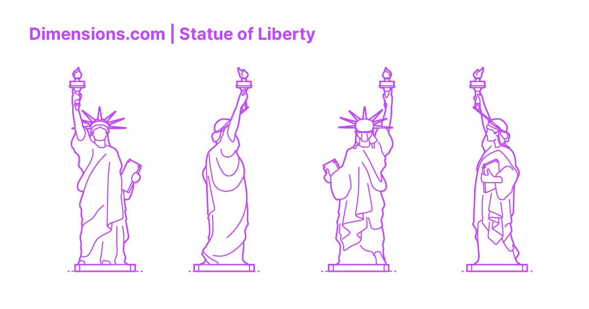 Statue of Liberty Dimensions & Drawings | Dimensions.com