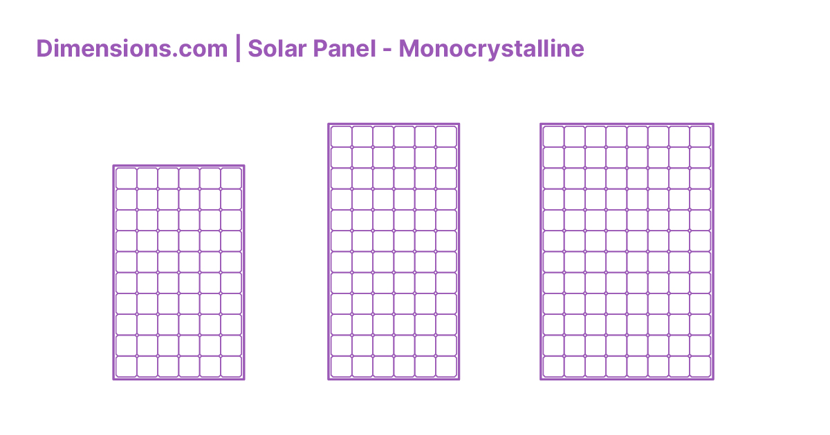Solar Panel - Monocrystalline Dimensions & Drawings | Dimensions.com