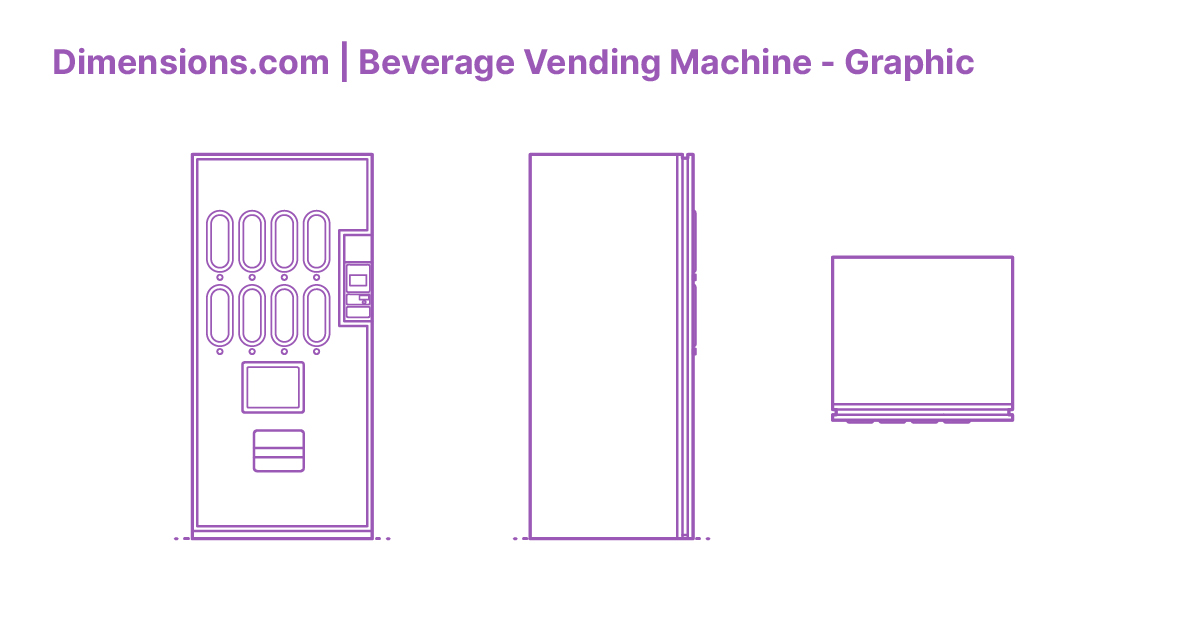 Beverage Vending Machine - Graphic Dimensions & Drawings | Dimensions.com
