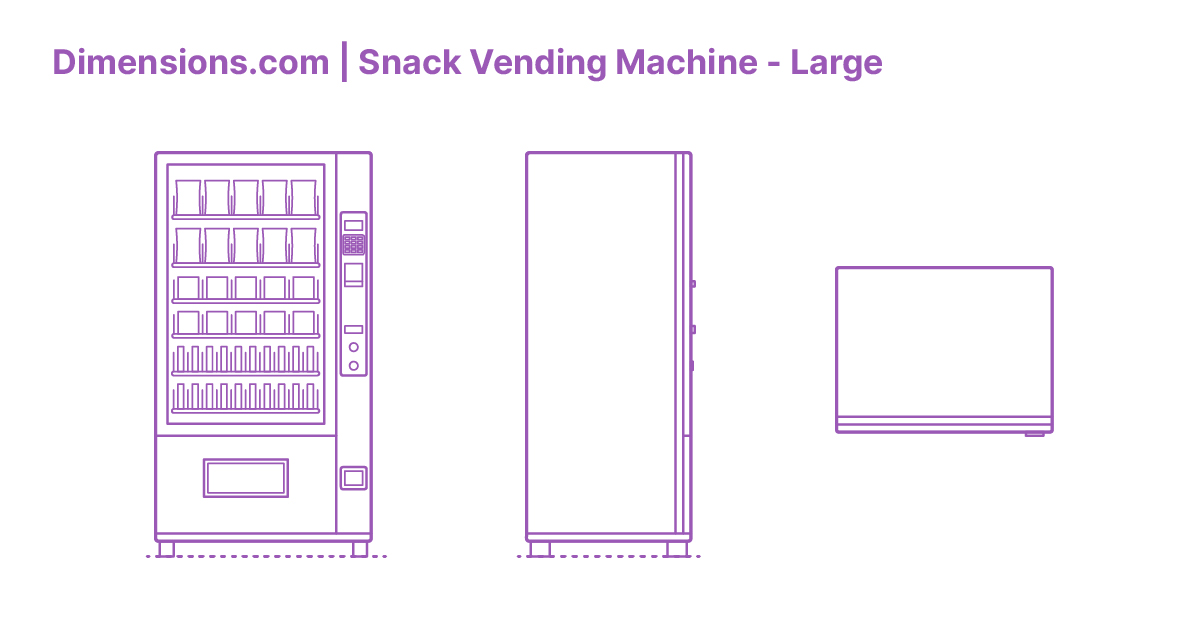Snack Vending Machine - Large Dimensions & Drawings | Dimensions.com