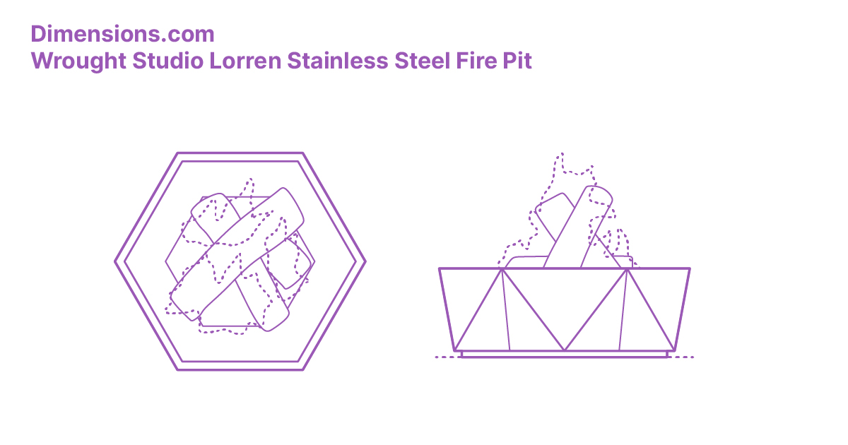 Wrought Studio Lorren Stainless Steel Wood Burning Fire Pit Dimensions ...