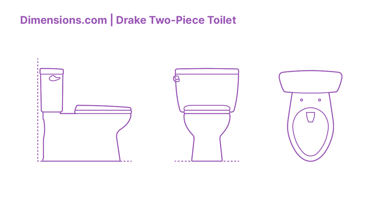 TOTO Drake Two-Piece Toilet Dimensions & Drawings | Dimensions.com