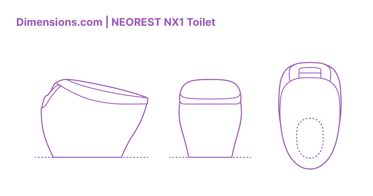 TOTO NEOREST NX1 Toilet Dimensions & Drawings | Dimensions.com