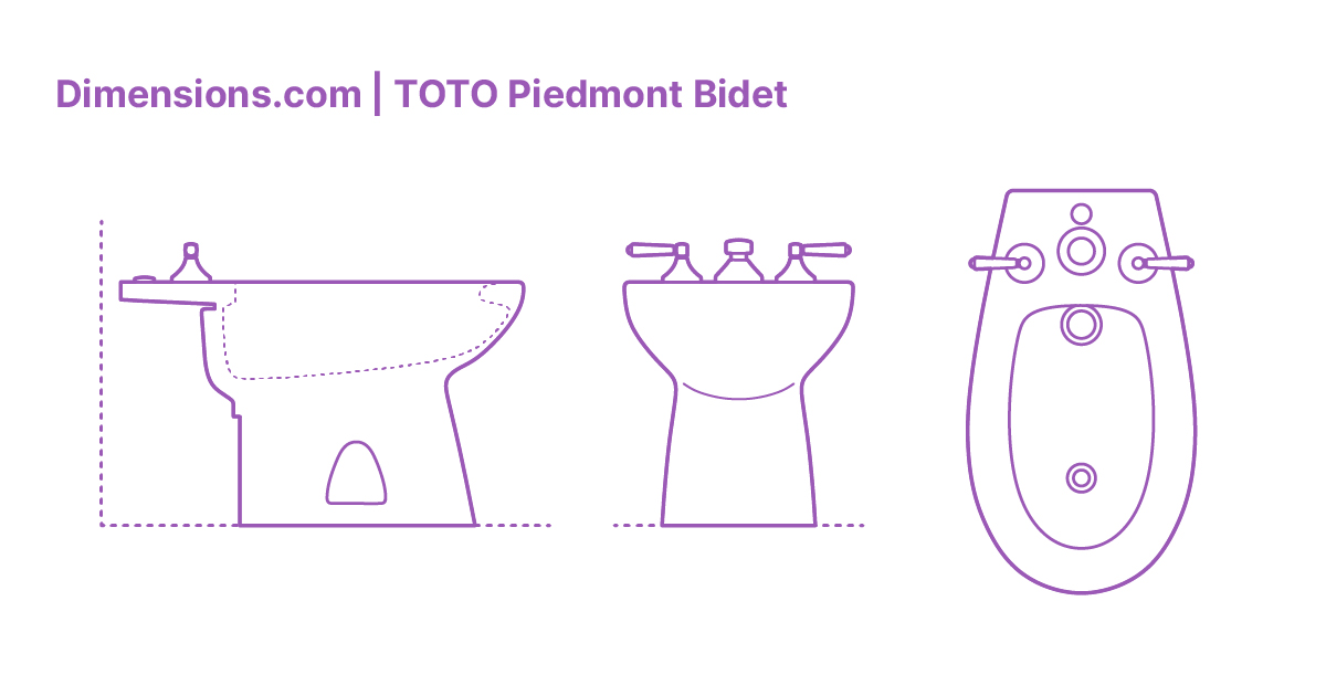TOTO Piedmont Bidet Dimensions & Drawings | Dimensions.com