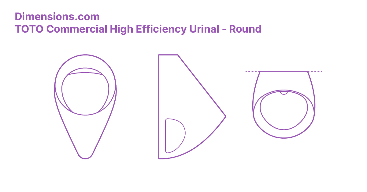 TOTO Commercial High Efficiency Urinal - Round Dimensions & Drawings ...