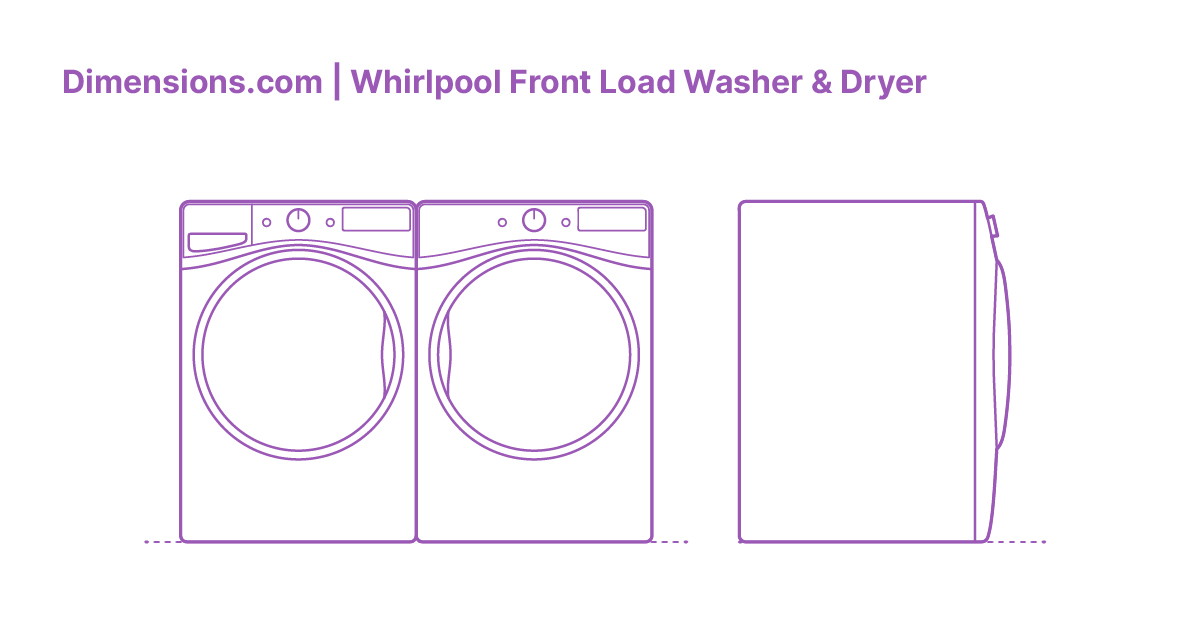 Whirlpool Front Load Washer & Dryer Dimensions & Drawings | Dimensions.com