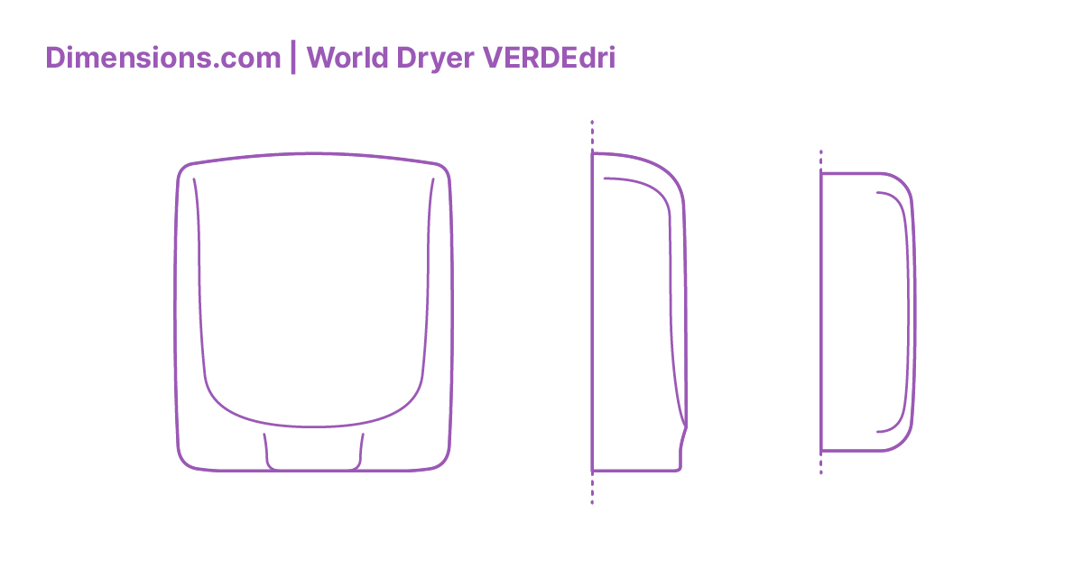 World Dryer VERDEdri Dimensions & Drawings | Dimensions.com
