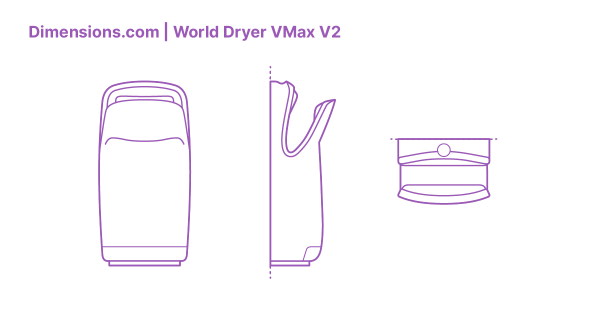 World Dryer VMax V2 Dimensions & Drawings | Dimensions.com