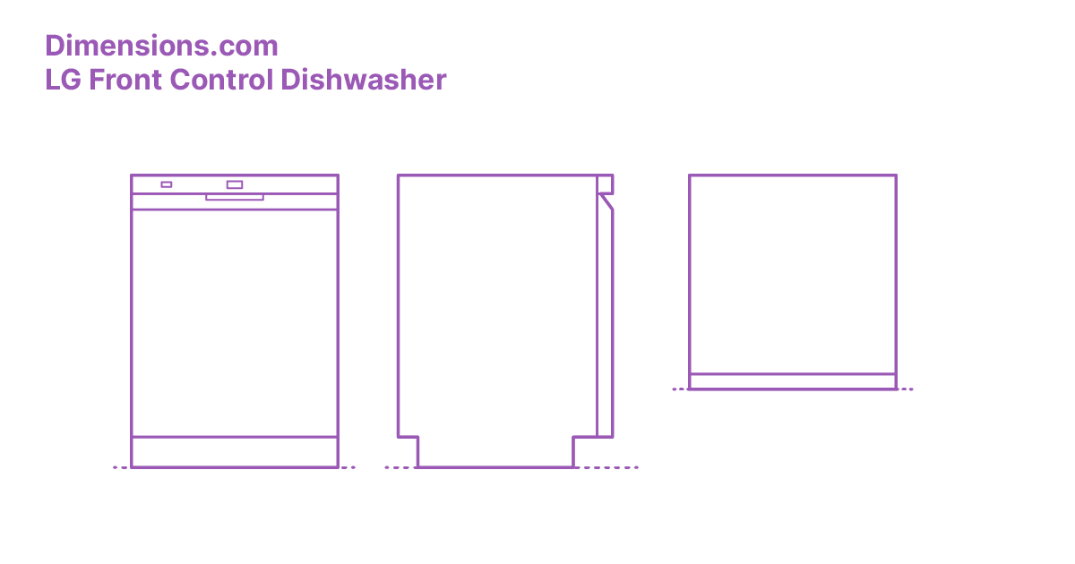 LG Front Control Dishwasher Dimensions & Drawings | Dimensions.com