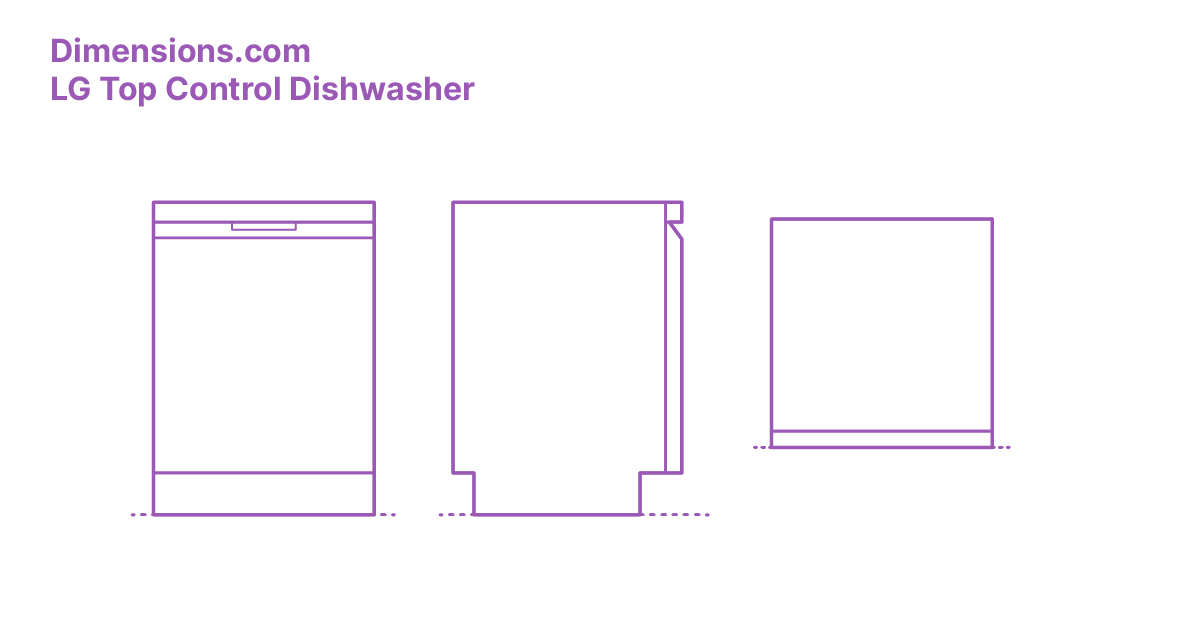 LG Top Control Dishwasher Dimensions & Drawings | Dimensions.com