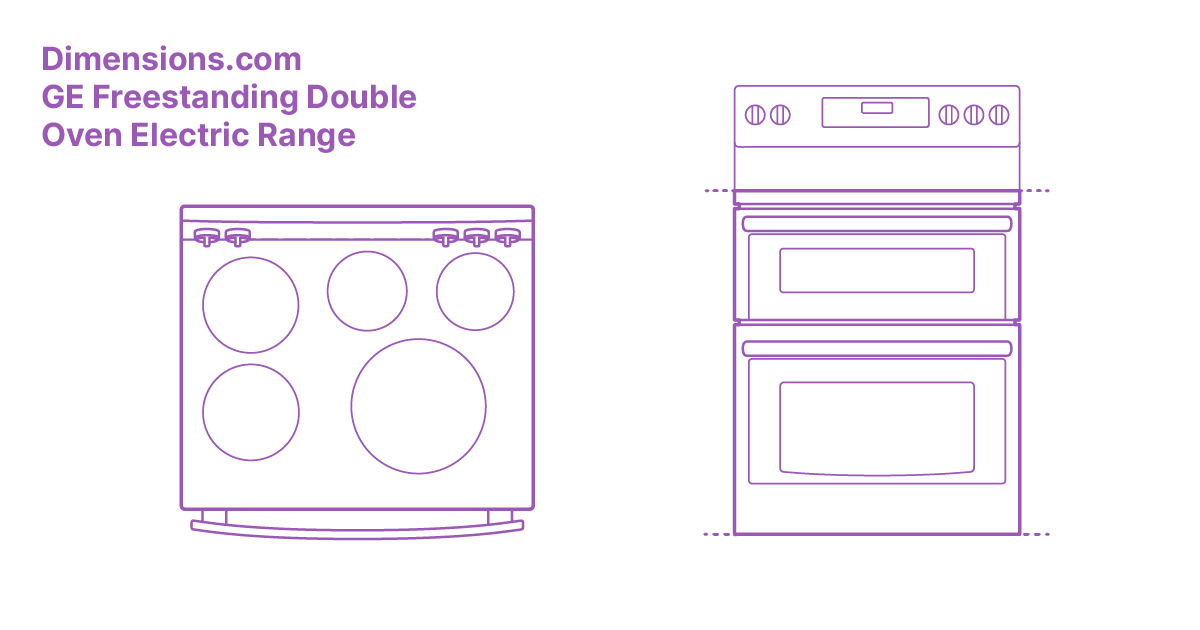 GE Profile Freestanding Double Oven Electric Range Dimensions ...