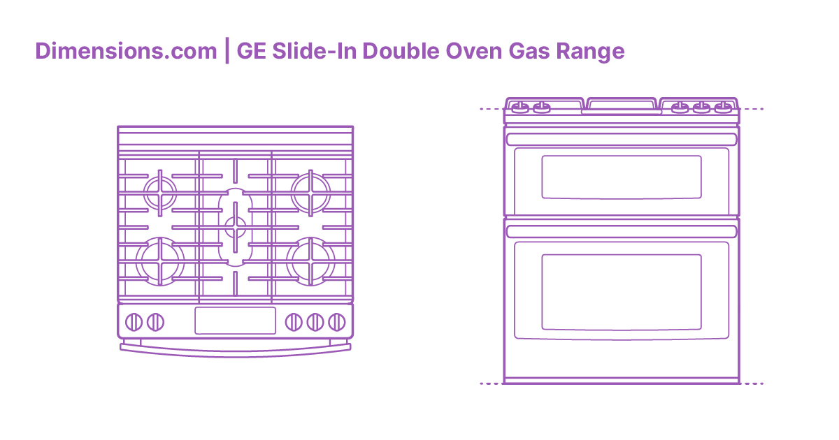 GE Profile Slide-In Double Oven Gas Range Dimensions & Drawings ...