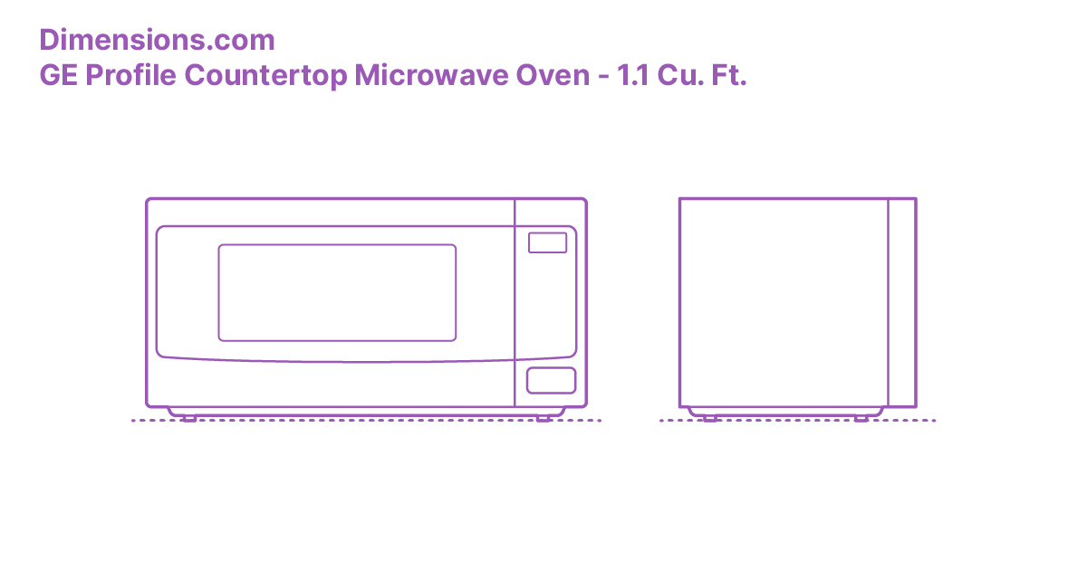 GE Profile Countertop Microwave Oven - 1.1 Cu. Ft. Dimensions ...