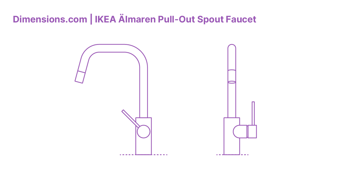 IKEA Älmaren Pull-Out Spout Kitchen Faucet Dimensions & Drawings ...