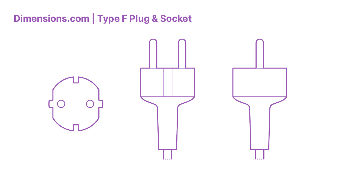 Type F Plug & Socket Dimensions & Drawings | Dimensions.com
