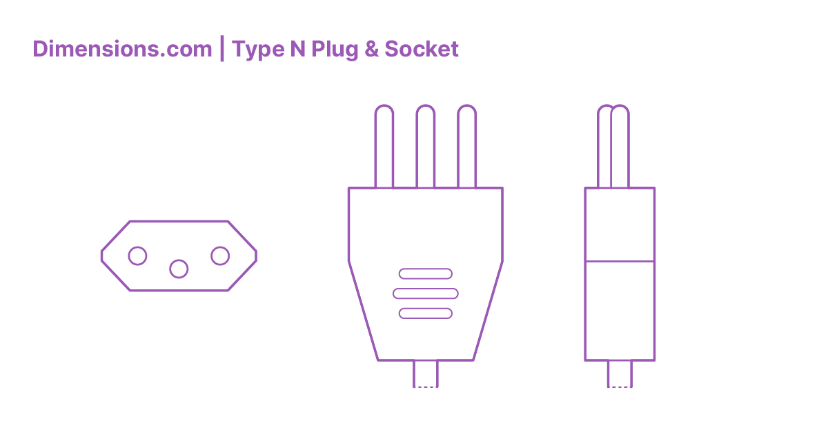 Type N Plug & Socket Dimensions & Drawings | Dimensions.com