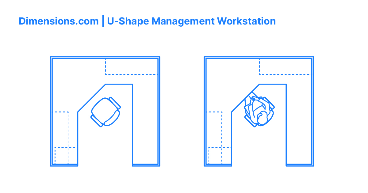 U-Shape Management Workstation | Cubicle Dimensions & Drawings ...
