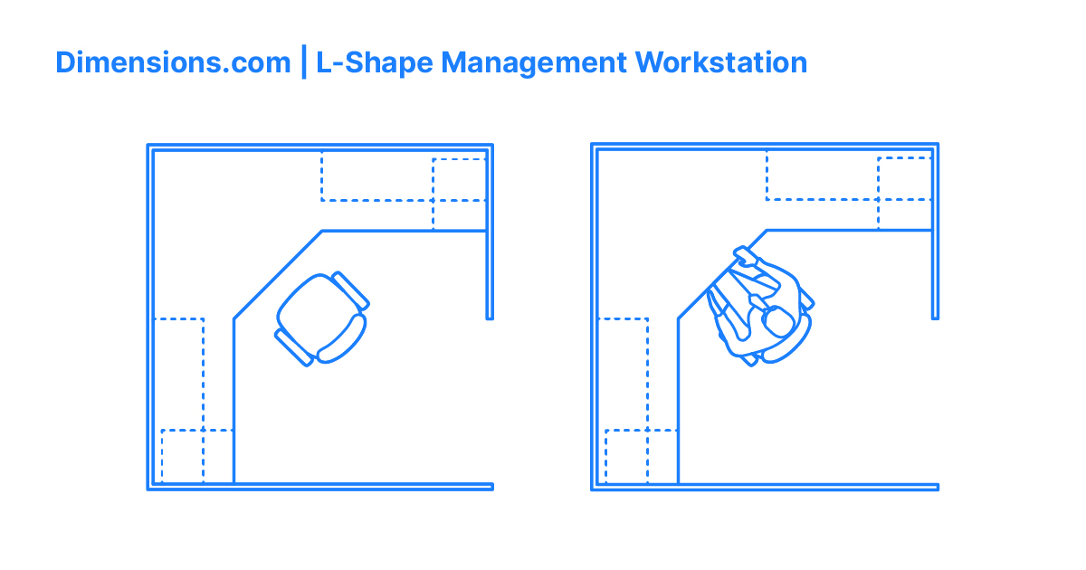 L-Shape Management Workstation | Cubicle Dimensions & Drawings ...