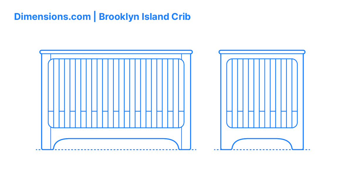 Brooklyn Island Crib Dimensions & Drawings | Dimensions.com