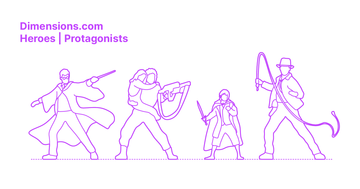 Heroes | Protagonists Dimensions & Drawings | Dimensions.com
