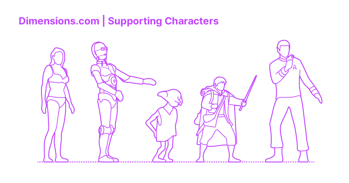 Supporting | Secondary Characters Dimensions & Drawings | Dimensions.com