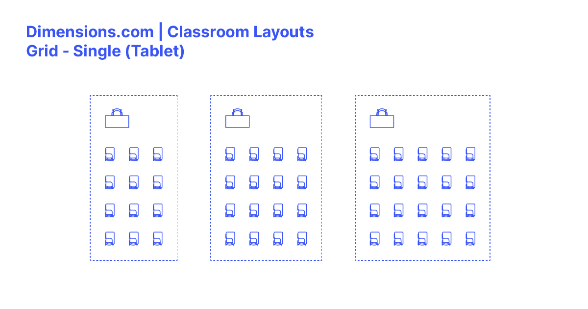Classroom - Grid - Single (Tablet) Dimensions & Drawings | Dimensions.com