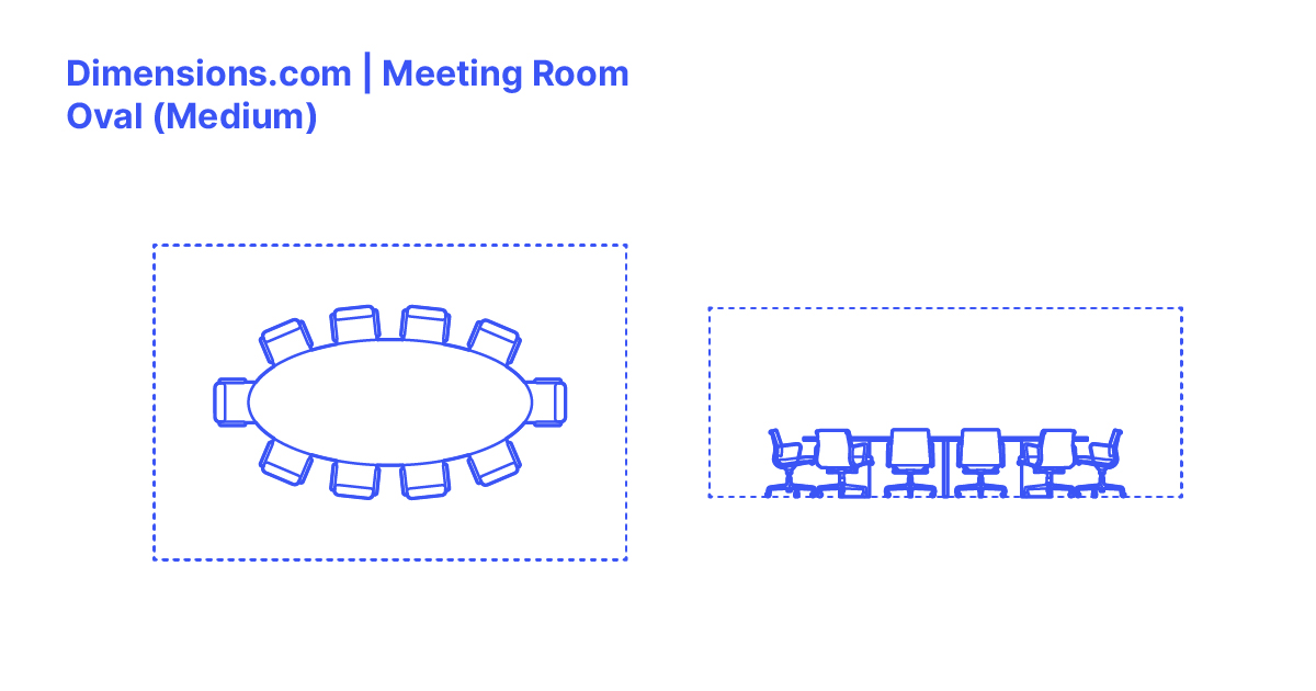 Meeting Room - Oval (Medium) Dimensions & Drawings | Dimensions.com