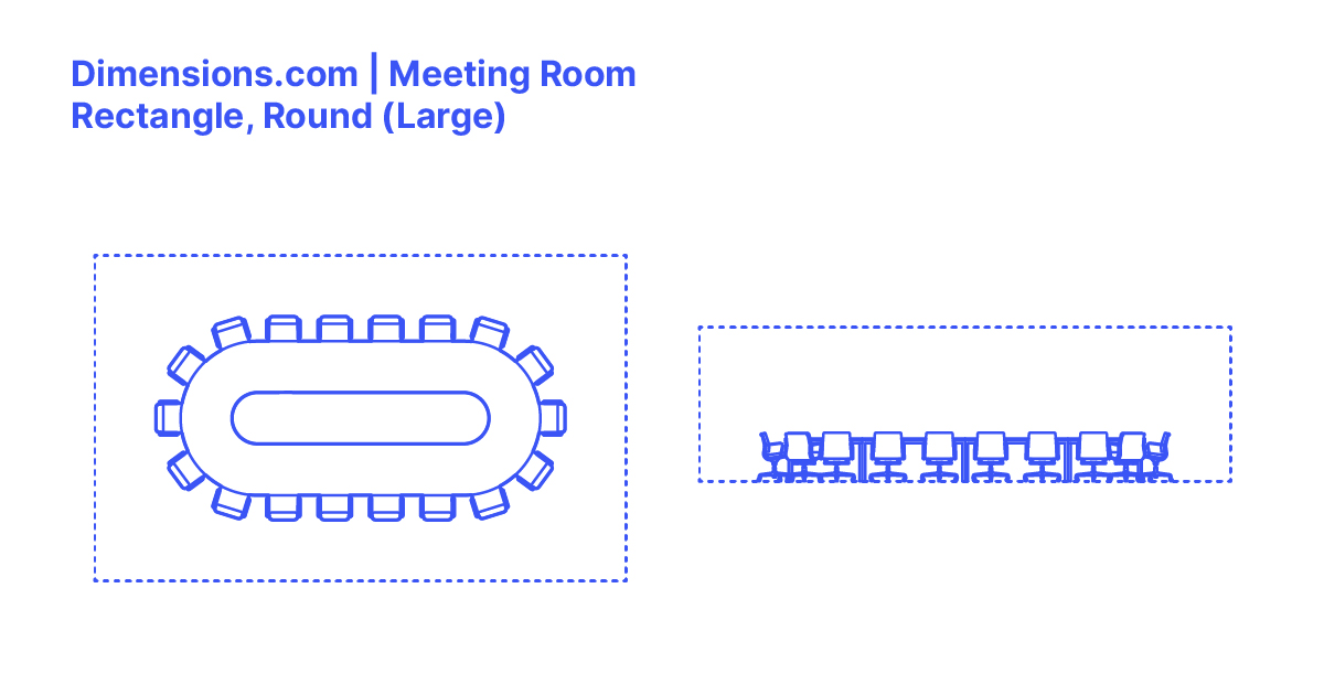 Meeting Room - Rectangle, Round (Large) Dimensions & Drawings ...