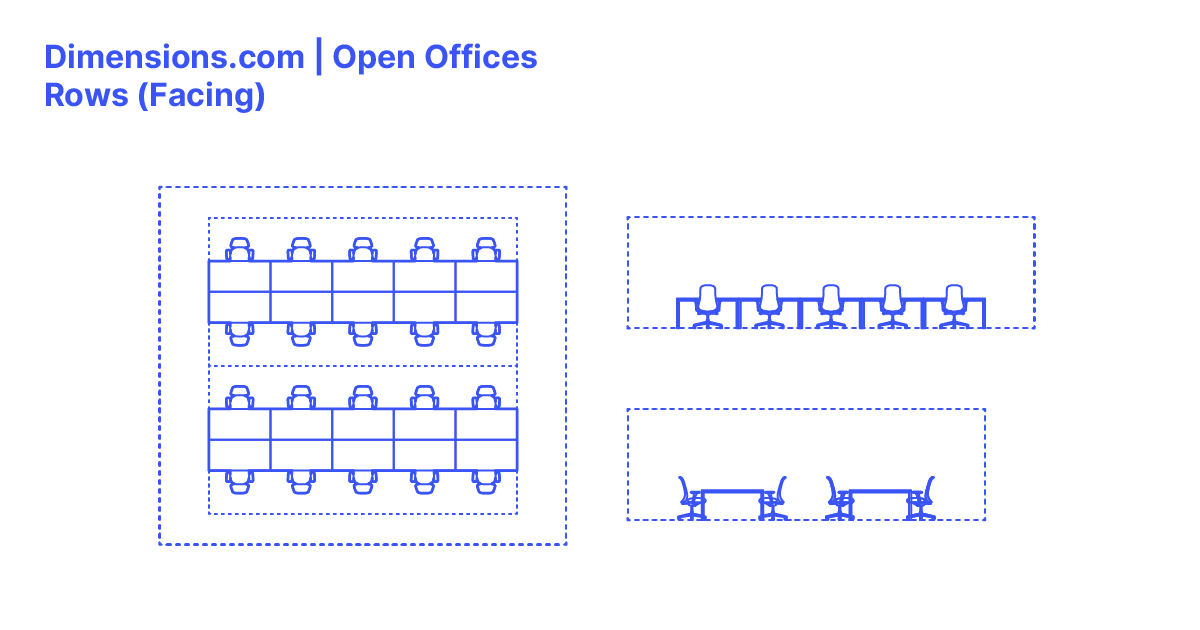Open Office - Rows (Facing) Dimensions & Drawings | Dimensions.com
