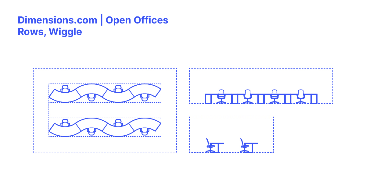 Open Office - Rows, Wiggle Dimensions & Drawings | Dimensions.com