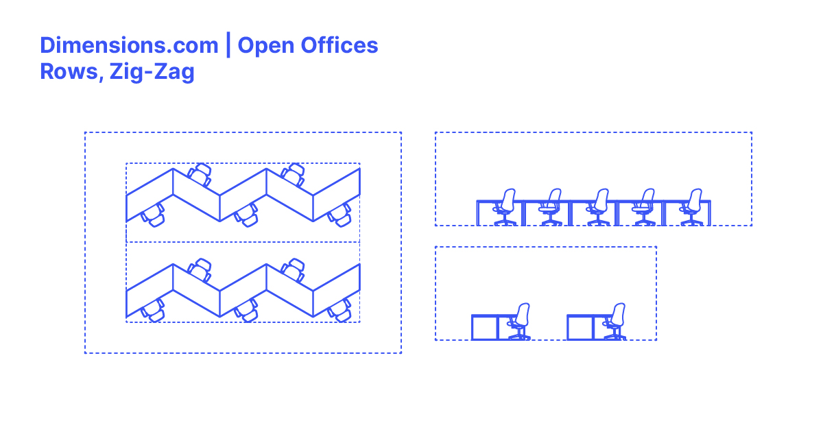 Open Office - Rows, Zig-Zag Dimensions & Drawings | Dimensions.com
