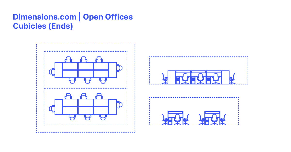 Open Office - Cubicles (Ends) Dimensions & Drawings | Dimensions.com