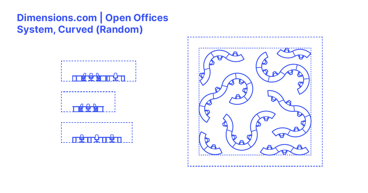 Open Office - System, Curved (Random) Dimensions & Drawings | Dimensions.com
