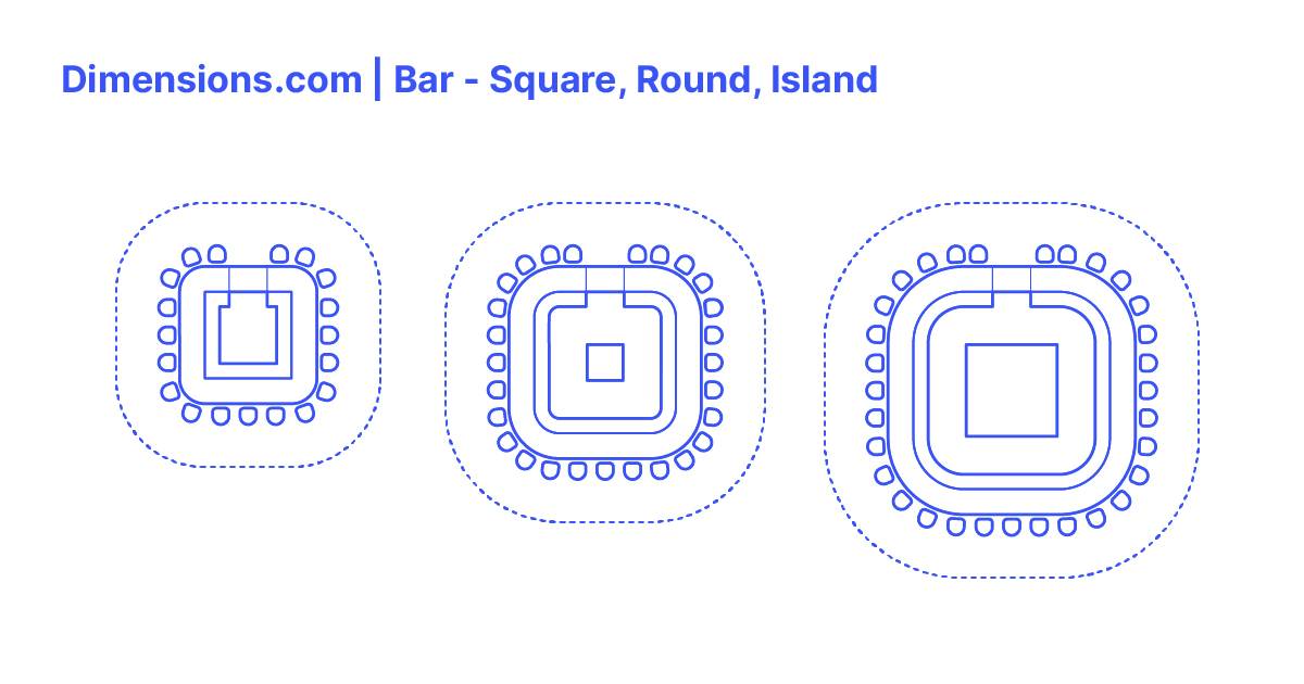 Bar - Square, Round (Island) Dimensions & Drawings | Dimensions.com