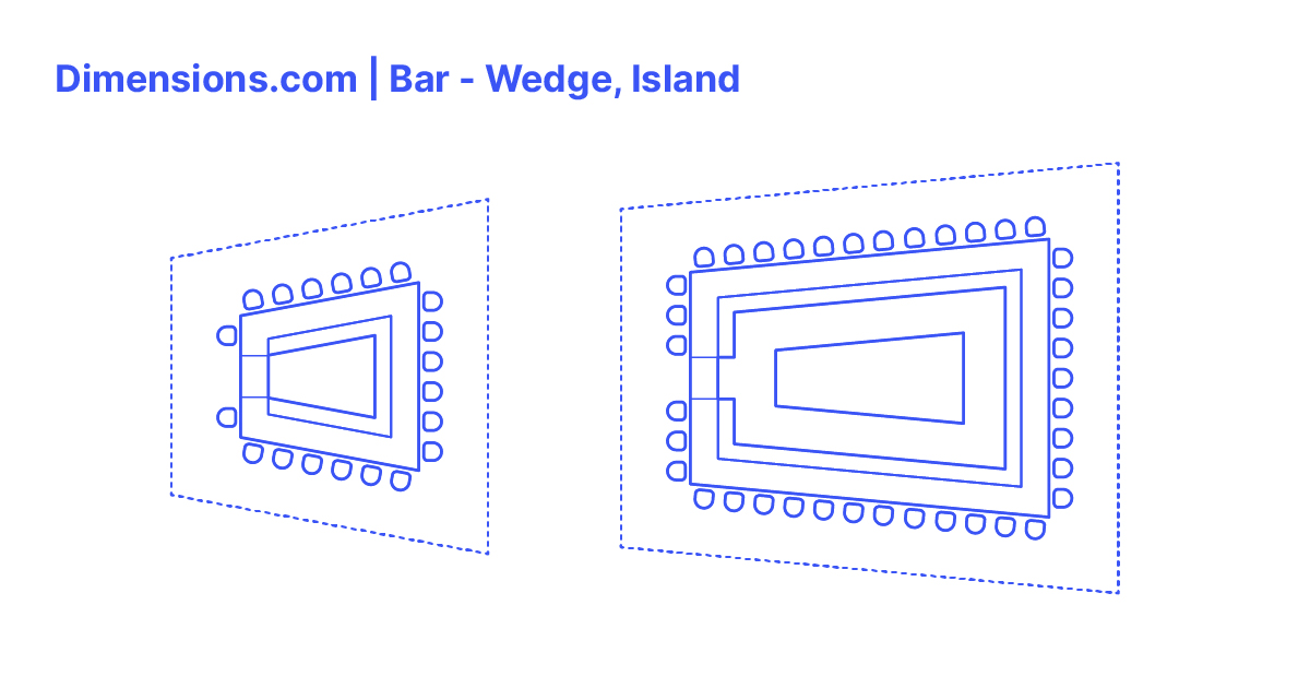 Bar - Wedge (Island) Dimensions & Drawings | Dimensions.com