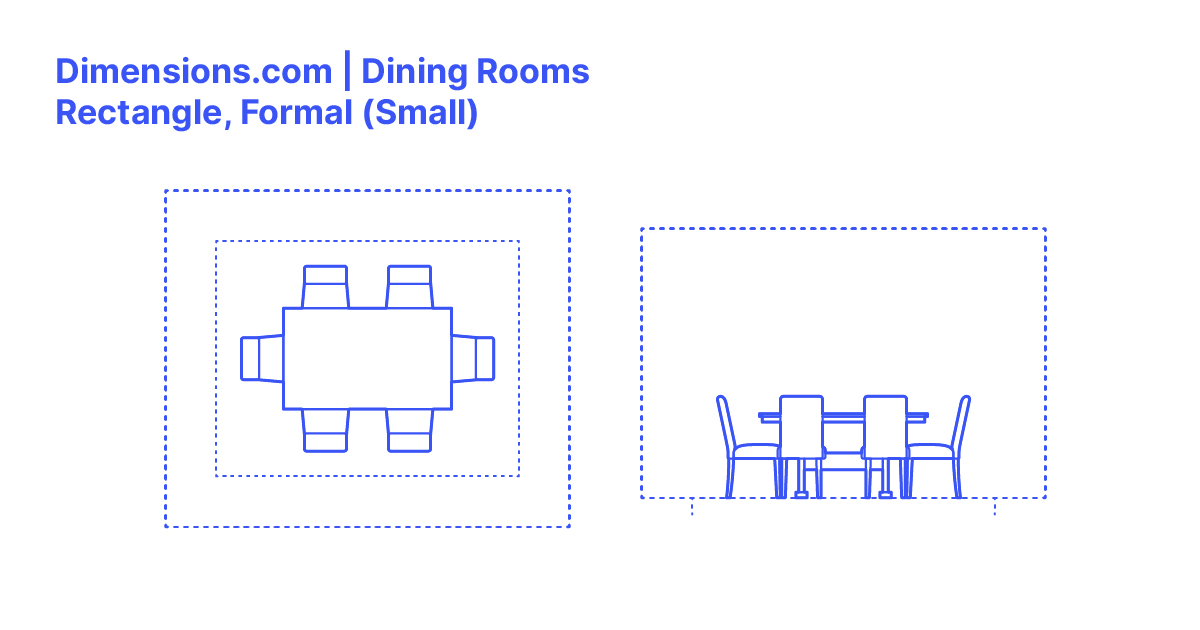 Dining Room - Rectangle, Formal (Small) Dimensions & Drawings ...