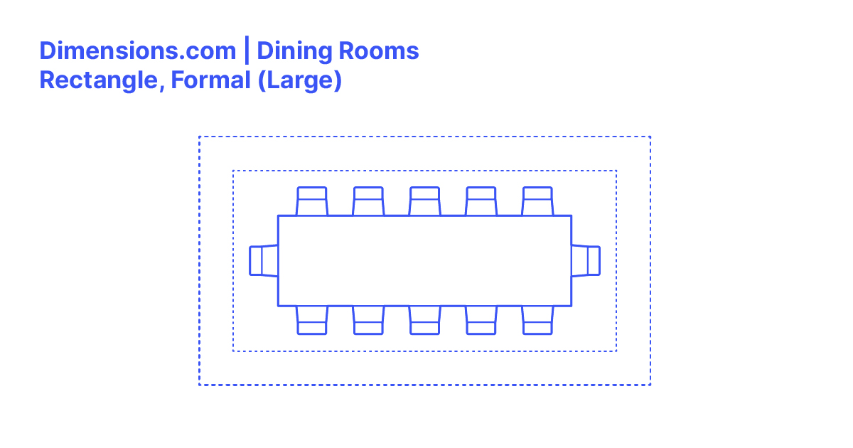Dining Room - Rectangle, Formal (Large) Dimensions & Drawings ...