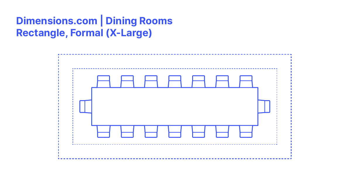 Dining Room - Rectangle, Formal (X-Large) Dimensions & Drawings ...