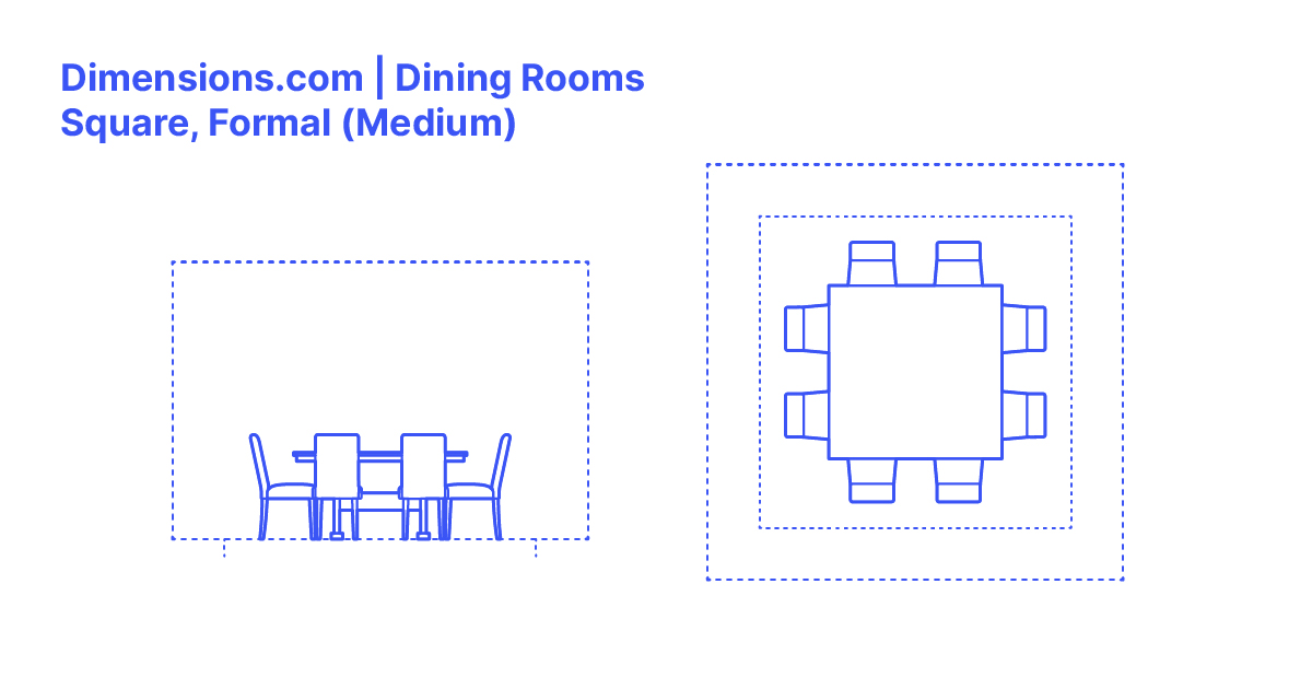 Dining Room - Square, Formal (Medium) Dimensions & Drawings | Dimensions.com