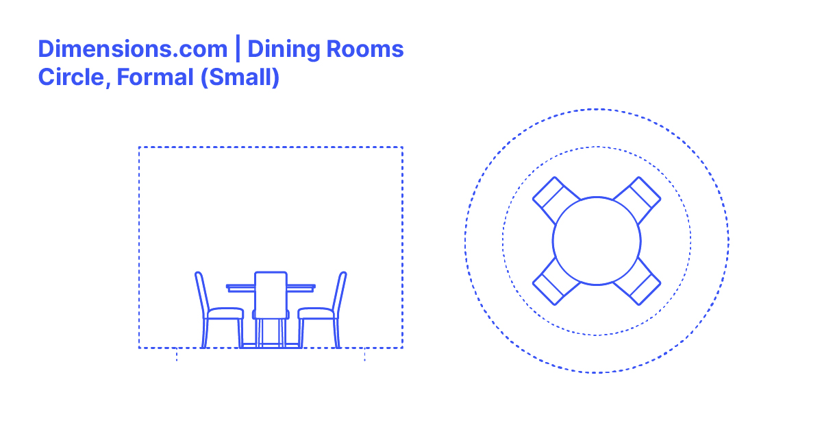 Dining Room - Circle, Formal (Small) Dimensions & Drawings | Dimensions.com