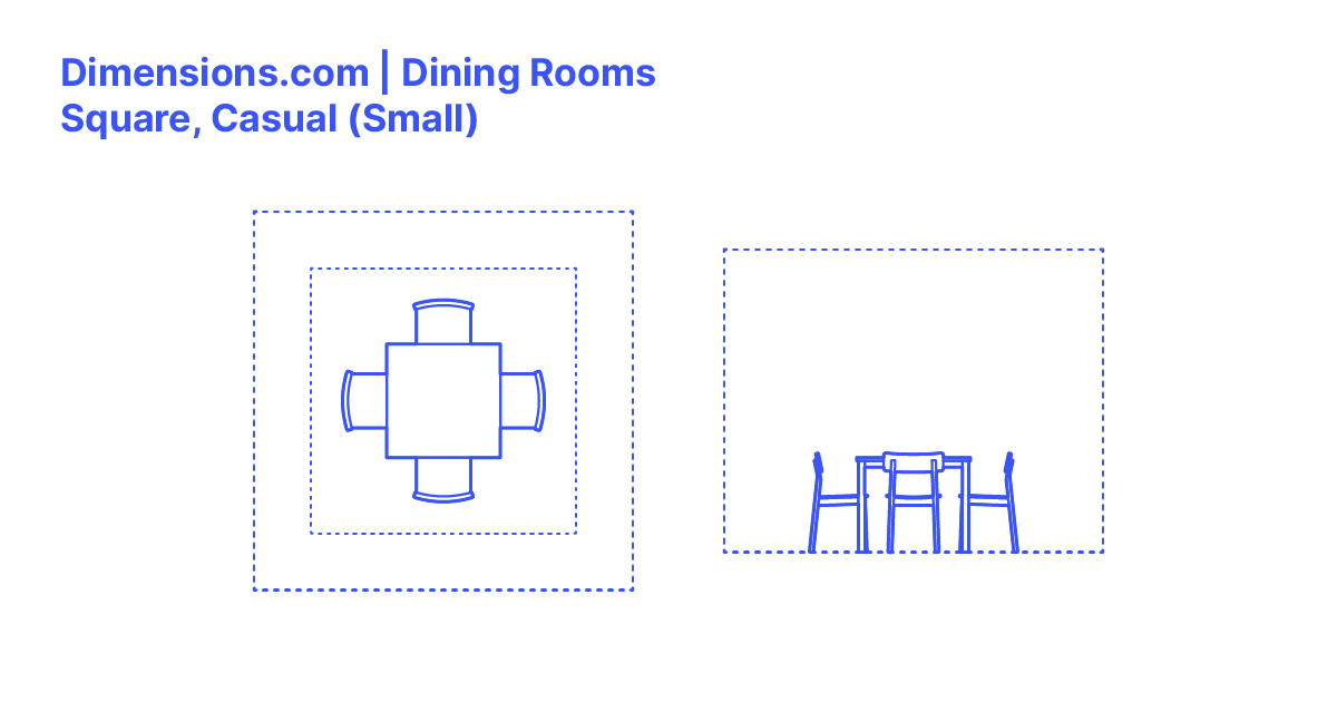 Dining Room - Square, Casual (Small) Dimensions & Drawings | Dimensions.com