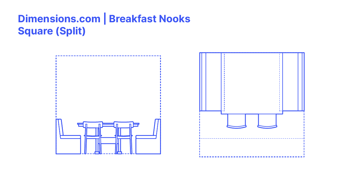 Breakfast Nook - Square, Split Dimensions & Drawings | Dimensions.com