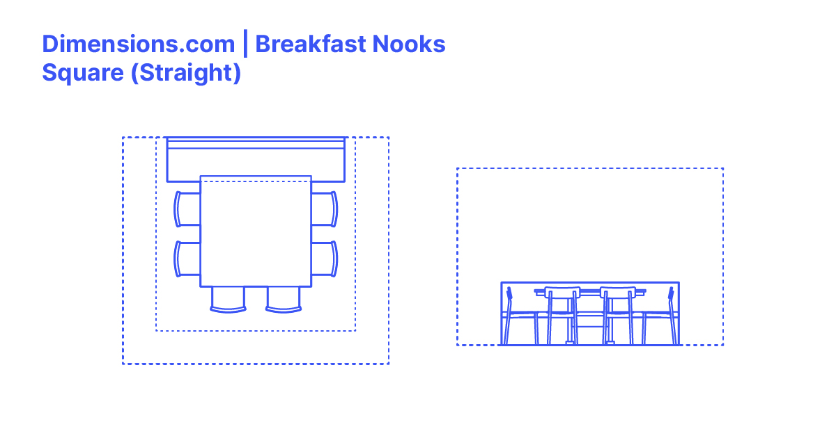Breakfast Nook - Square, Straight Dimensions & Drawings | Dimensions.com