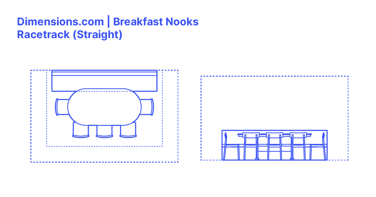 Breakfast Nook - Racetrack, Straight Dimensions & Drawings | Dimensions.com