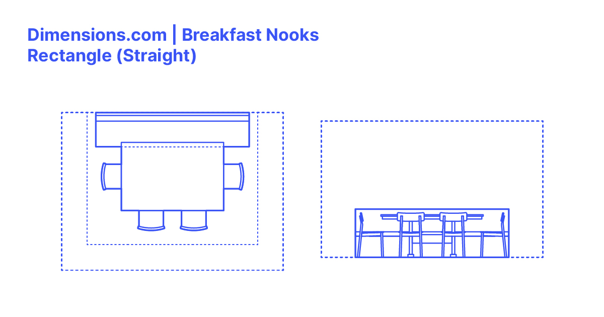 Breakfast Nook - Rectangle, Straight Dimensions & Drawings | Dimensions.com