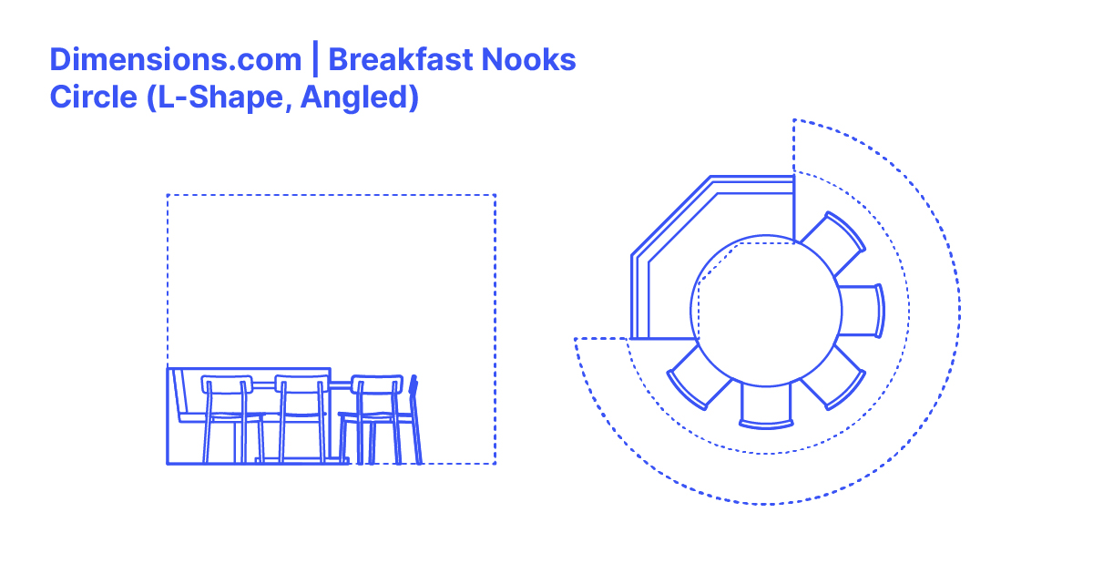 Breakfast Nook - Circle, L-Shape (Angled) Dimensions & Drawings ...