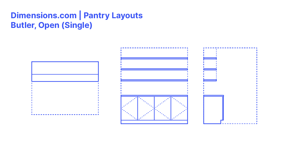 Pantry - Butler, Open (Single) Dimensions & Drawings | Dimensions.com